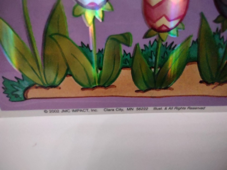 Vintage 2002 Easter Window Clings Foil Iridescent Bunnies Chicks Spring ...