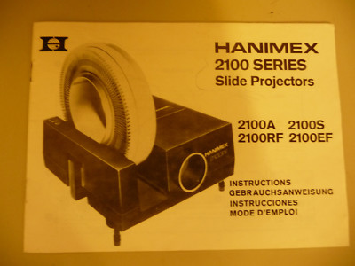 Instructions slide projector HANIMEX 2100 2100A 2100S 2100Rf 2100EF CD ...