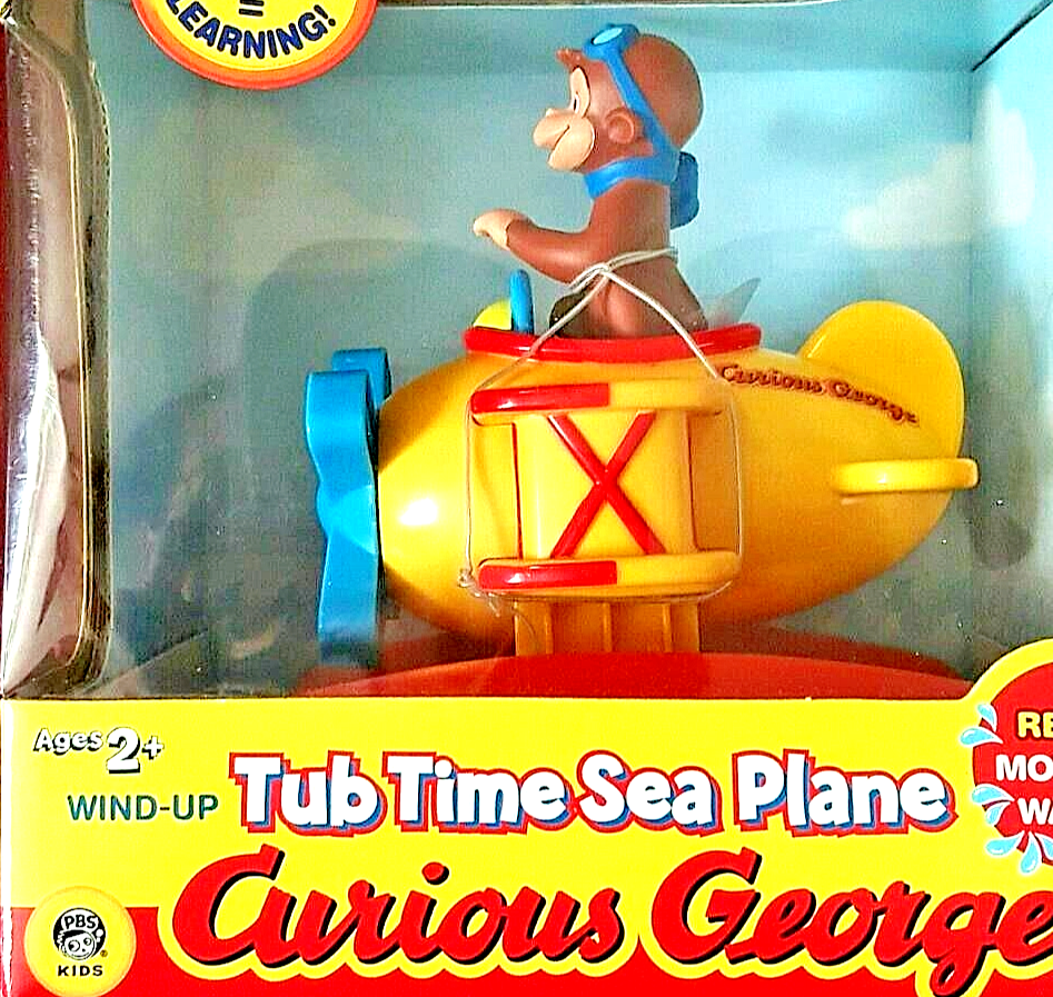 Curious George (wind up) Tub Time Sea Plane -Brand New in Box from 2006 ...