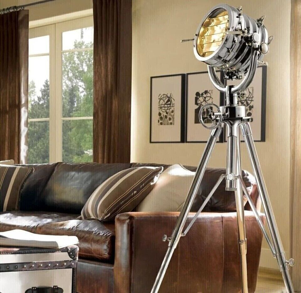 Nautical Spotlight Hollywood Searchlight Steel Tripod Floor Lamp 70 ...