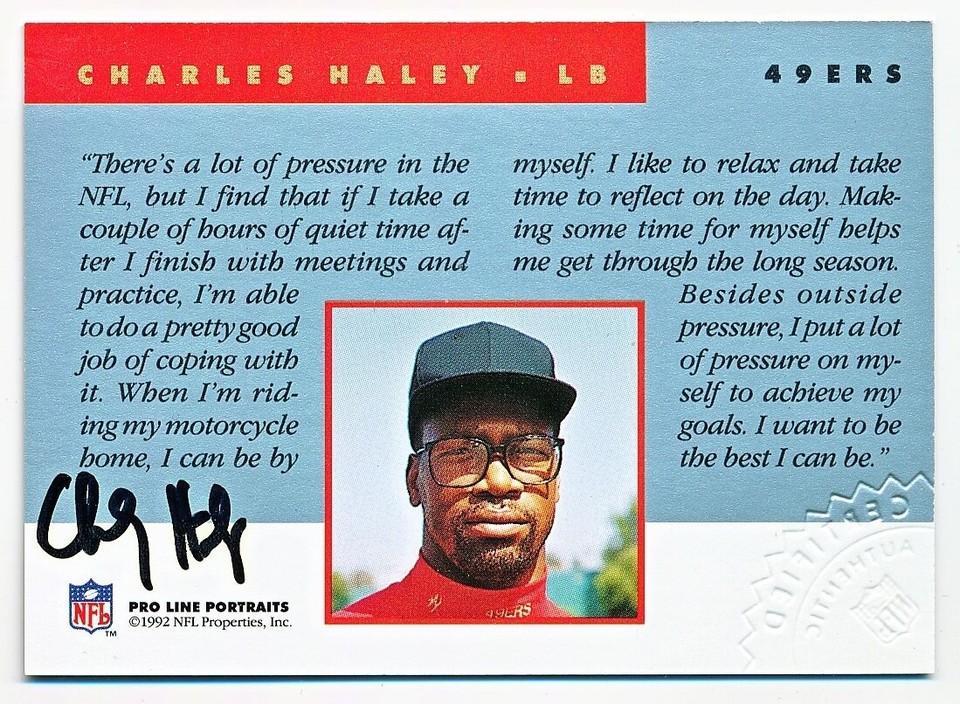 1992 NFL Properties Pro Line Portraits Charles Haley Autographs Auto ...