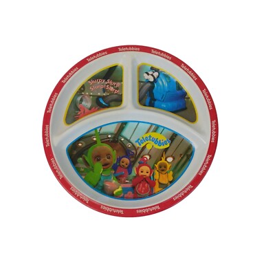 Teletubbies Plate Melamine 8.5" Round Sections 1998 Vintage Noo Noo ...