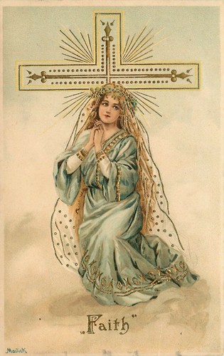 Postcard Religious Lady Faith Alfred Mailick Gold Cross Guild C. 1910 ...