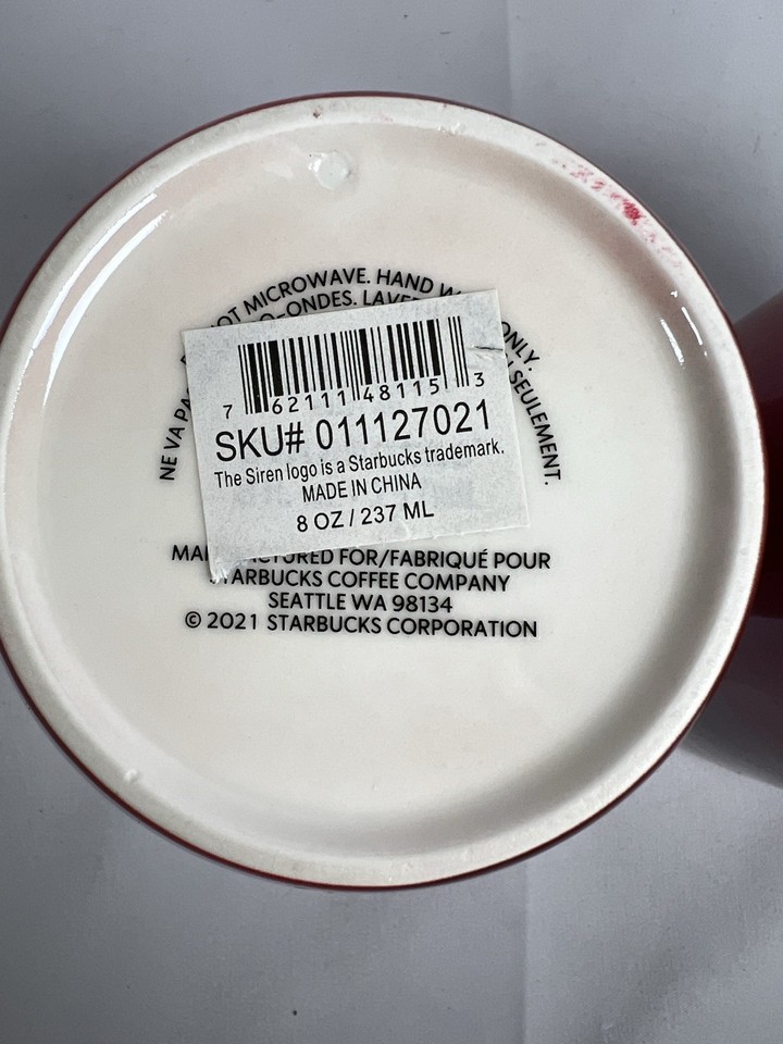 Set Of 2 Starbucks Holiday 2021 Red Ombre Ceramic Cup Mug with Pink Lid ...