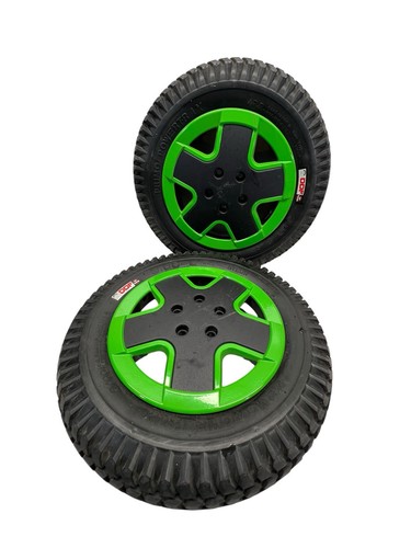 PAIR Invacare TDX SP2 Drive Wheels Tires FLAT FREE 3.00-8 14" Lime ...