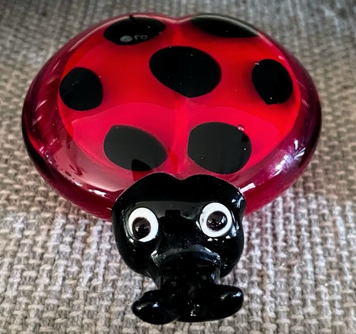 Unique Hand Blown Art Glass Ladybug Figurine Or Paperweight | eBay