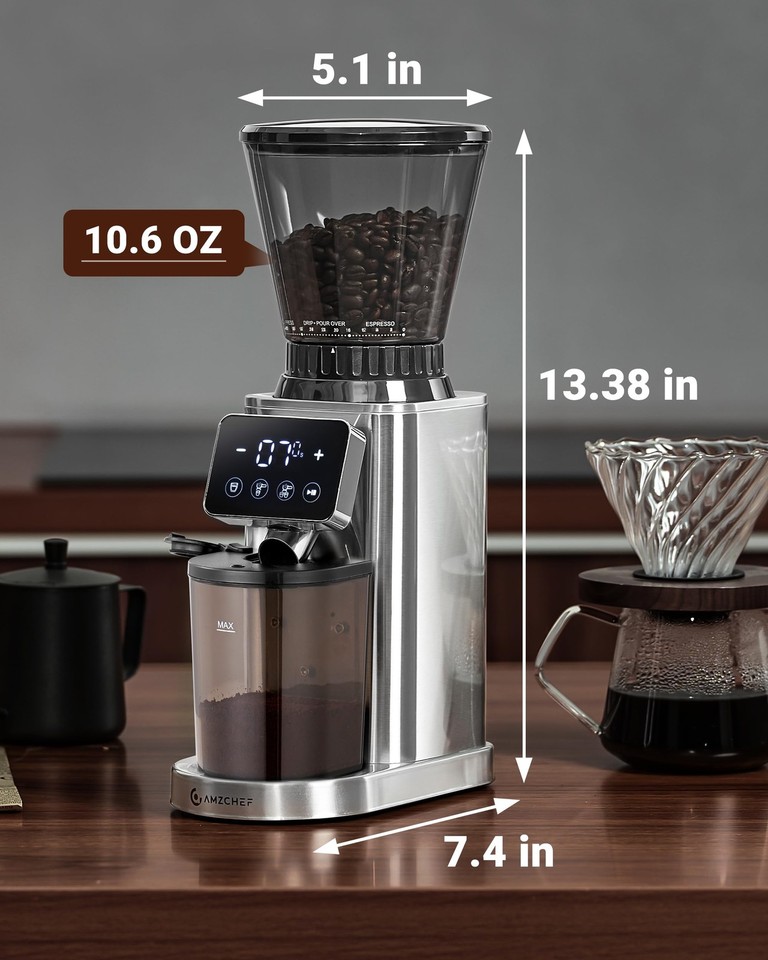 Coffee Grinder, Burr Coffee Bean Grinder for Home Use with 48 Precise ...
