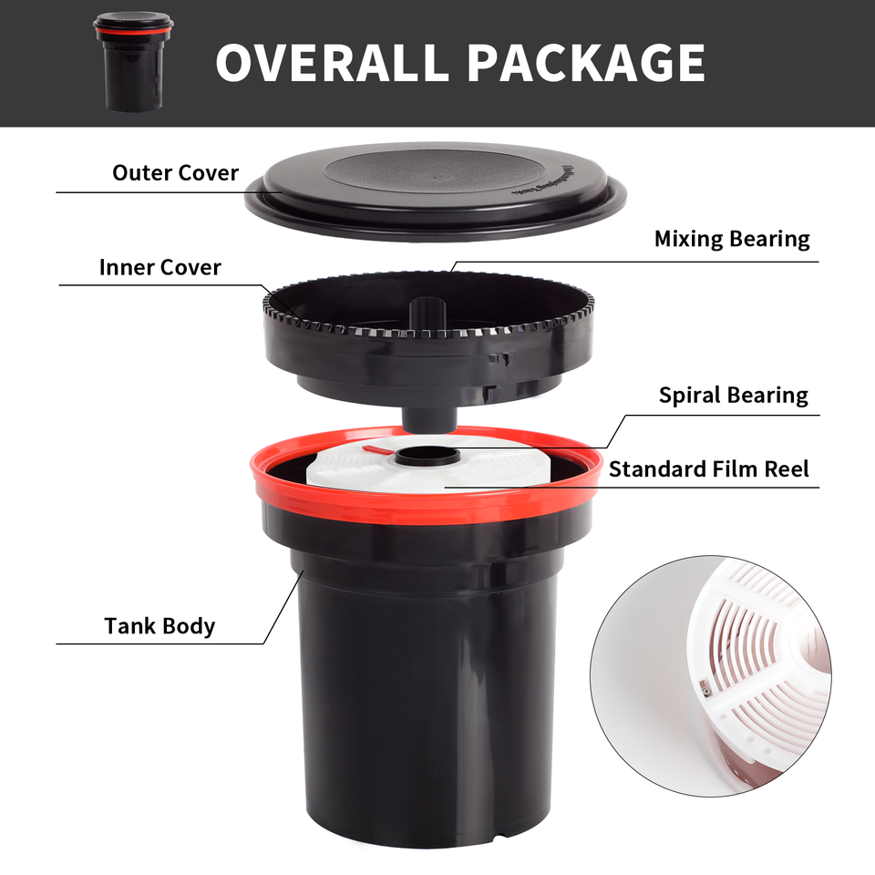 Film Developing Tank 2 Spiral Reel Darkroom 120 127 135 35mm Processing ...