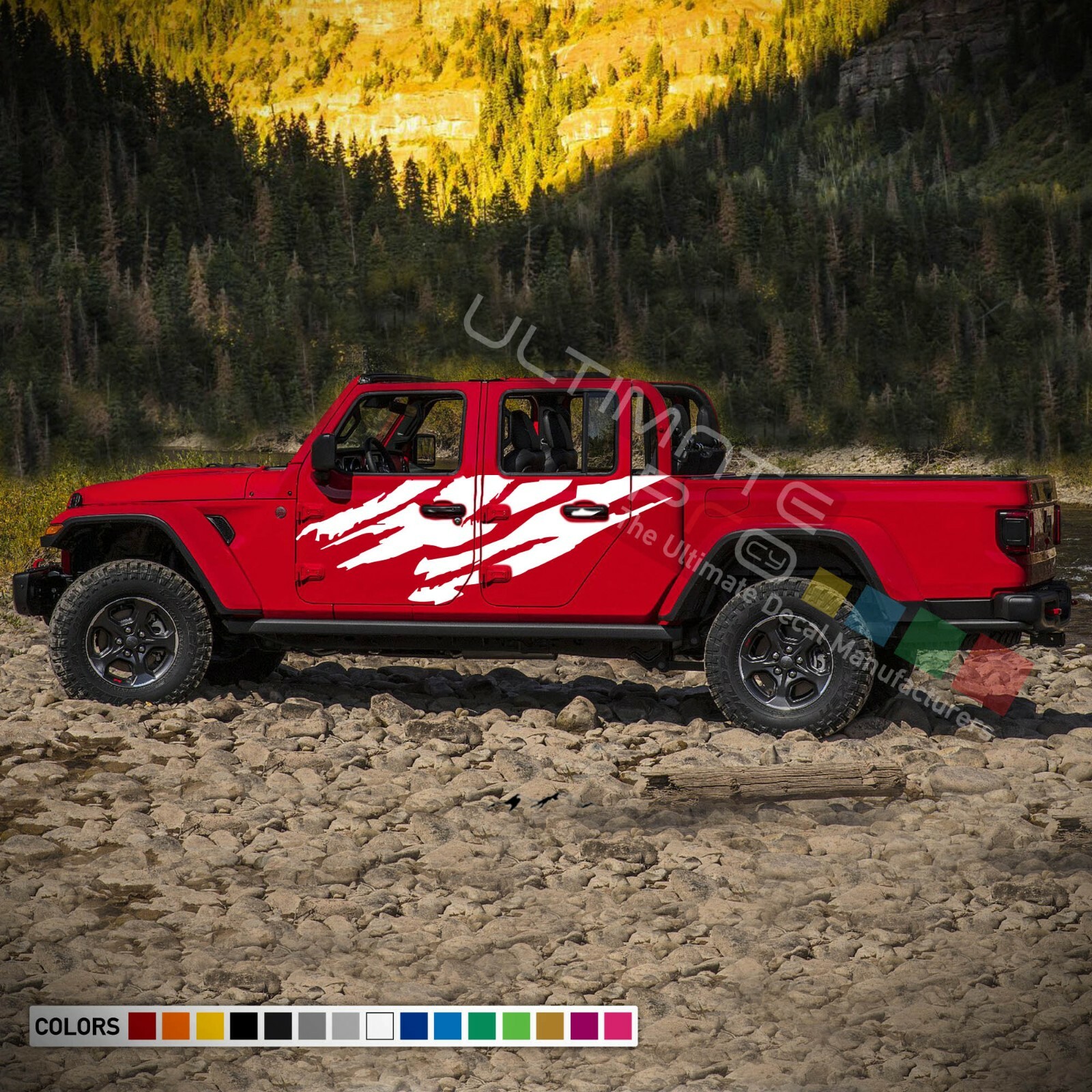Graphic decal for Jeep Gladiator JT Mud Splash Stickers design Rubicon ...