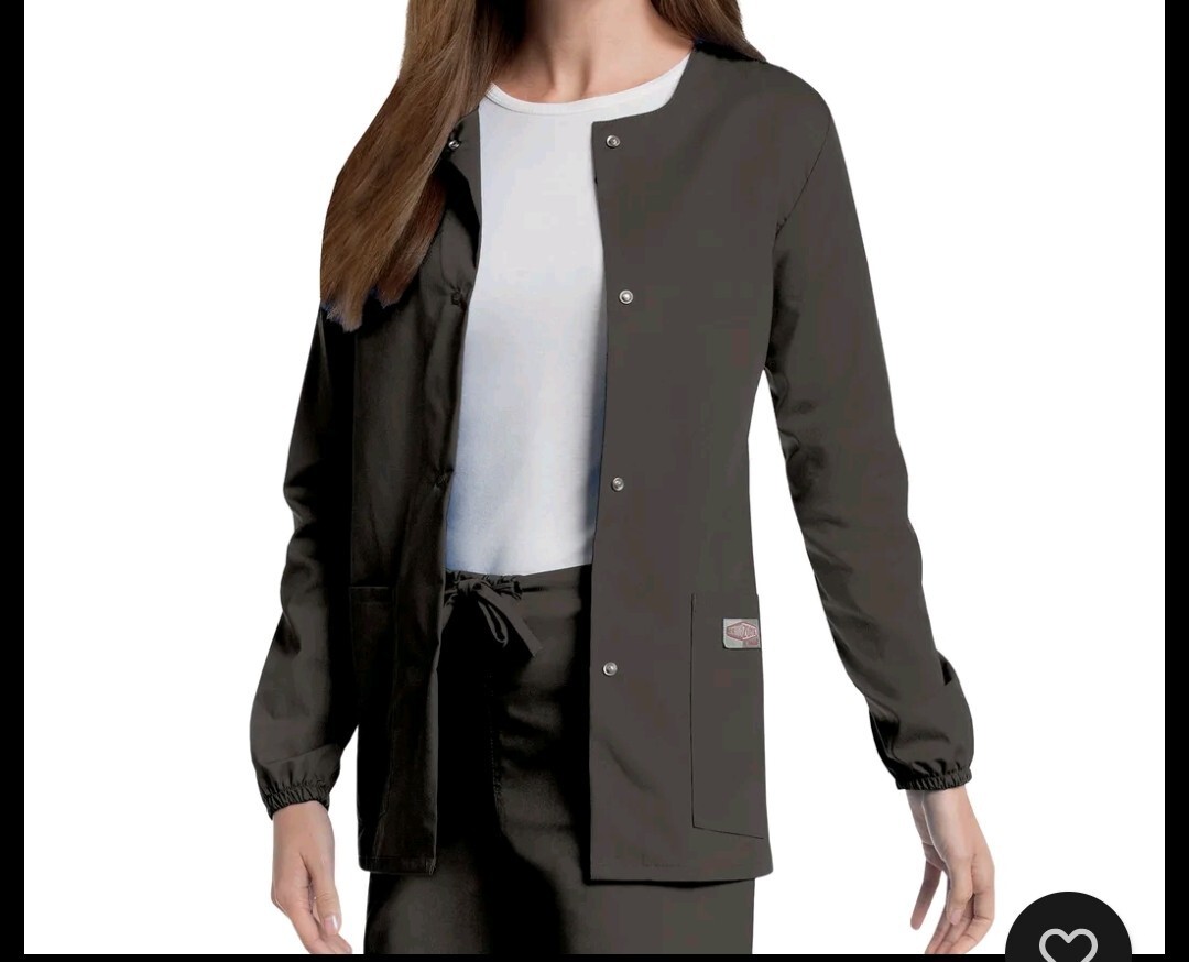 Scrub Zone by Landau Women's Jewel Neck Snap Front Scrub Jacket -blk ...