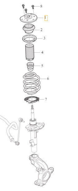 Volvo S60 V60 S80 XC70 Front Upper Lower Strut Mount Spacer 31317210 ...