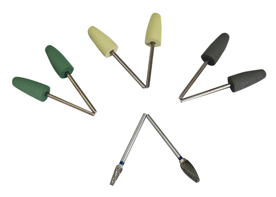 8pcs Dental lab Burs Tungsten carbide and Silicon Acrylic Polishing ...