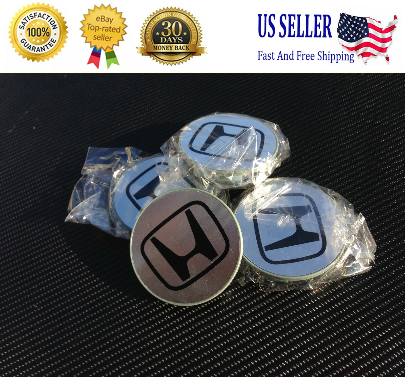 HONDA Set Of 4 Silver Wheel Center Caps 69MM - - Satisfaction ...