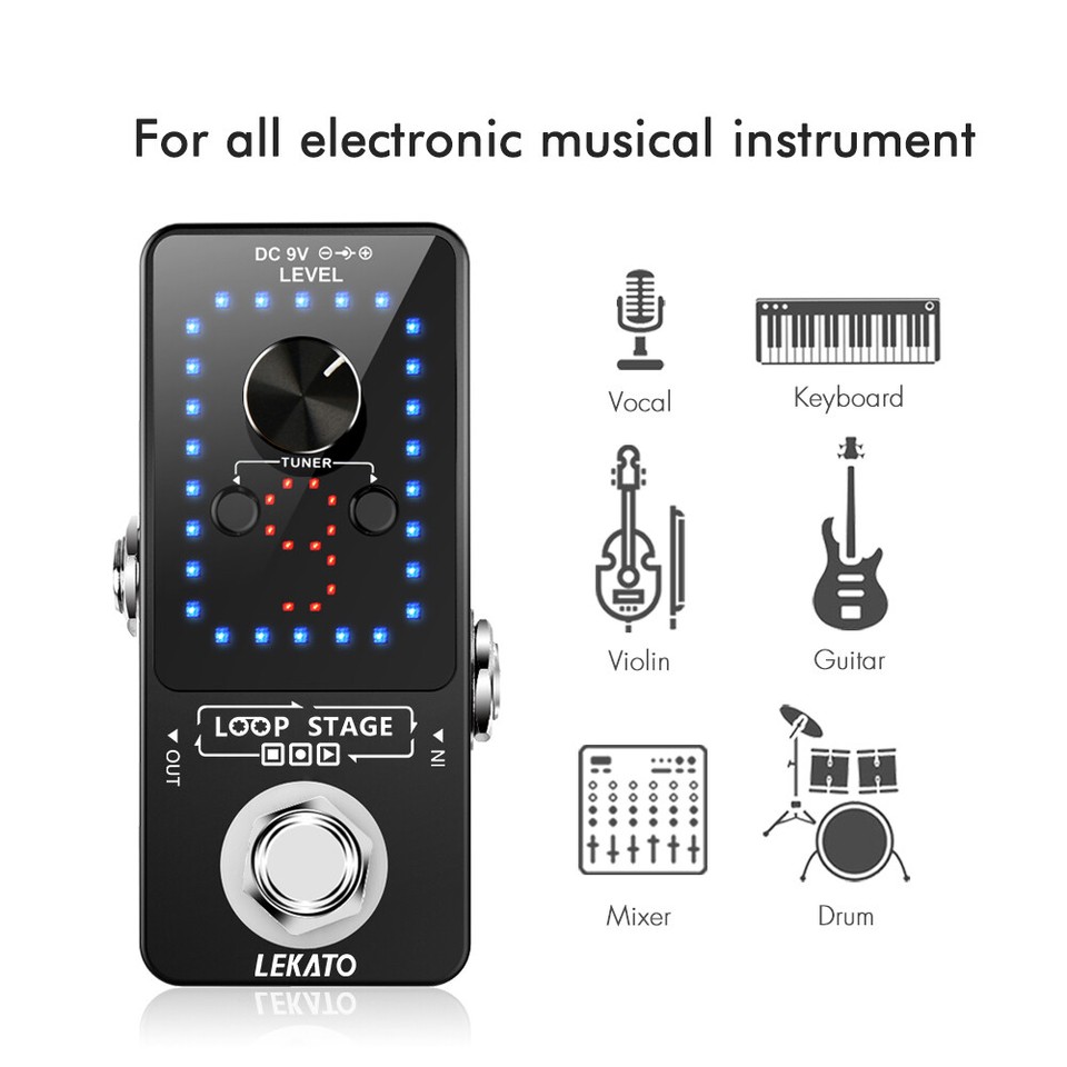 LEKATO Looper Guitar Pedal Guitar Effect Tuner Pedal Set Power Adapter 9 Loops | eBay