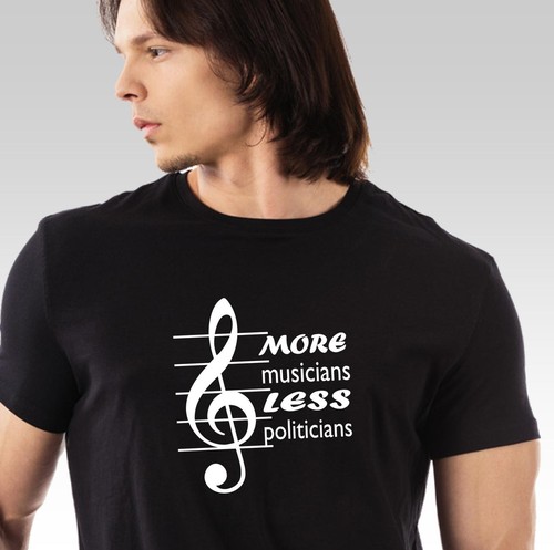 music t-shirt more musicians less politicians funny musical politics ...