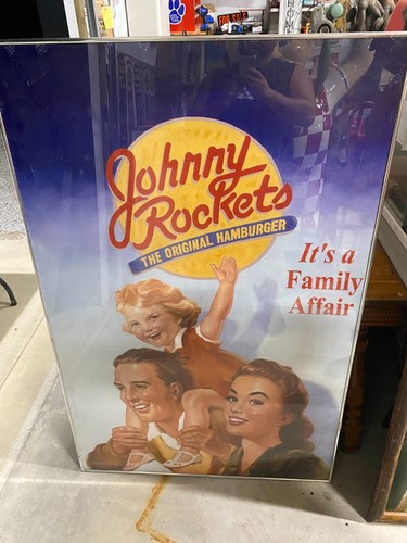 Vintage Johnny Rockets Family Affair Restaurant Sign Ice Cream 55" x 35 ...