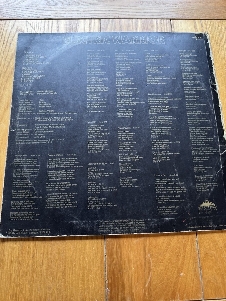 T-Rex - Electric Warrior - Vinyl 12" Record LP - 1st Press - Porky ...