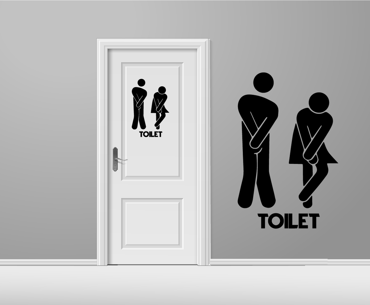 Free Shipping Funny Toilet Entrance Sign Vinyl Sticker For Shop Office