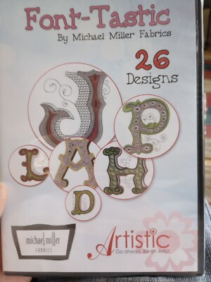 Font-Tastic Machine Embroidery CD ~ Michael Miller - 26 Letters | eBay