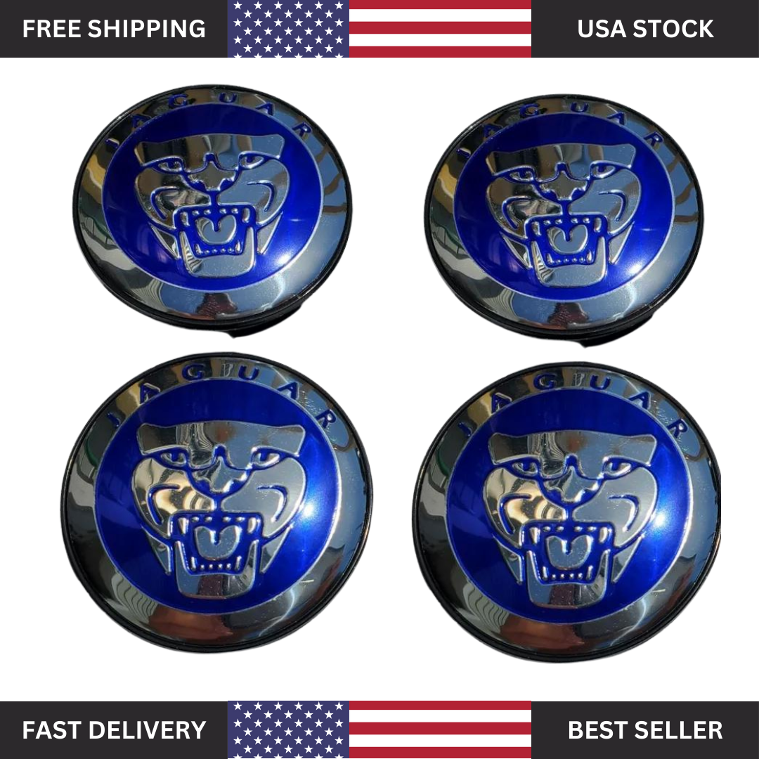 JAGUAR Set Of 4 Blue Wheel Center Cap 59mm | eBay