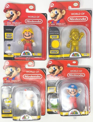 Lot of four World of NINTENDO Mario JAKKS Figurines, 3 NIB and 1 ...