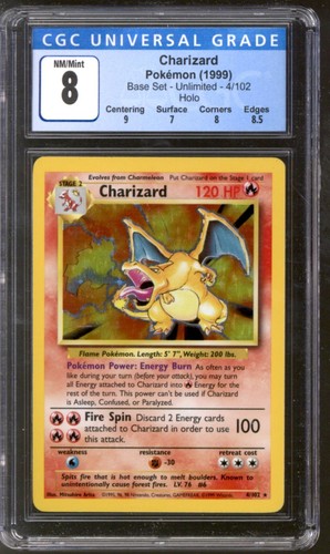Pokemon Base Set Unlimited Charizard 4/102 CGC 8 B++ | eBay