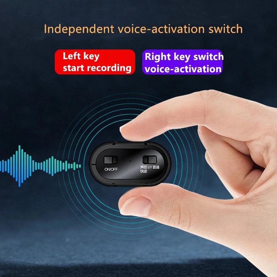 500 Hrs Mini Spy Voice Activated Recorder Digital Audio Magnetic 64GB ...