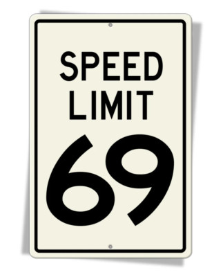 Speed Limit 69 Aluminum Sign - 8" x 12" or 12" x 18" - Made in the USA ...