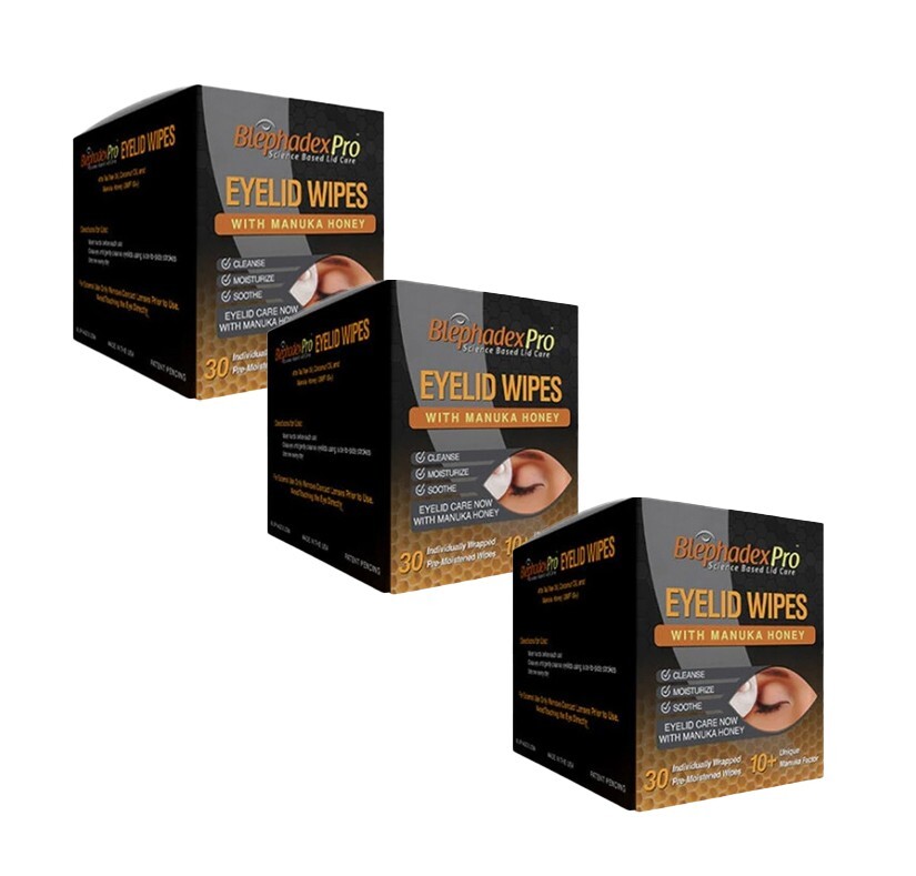 3x Boxes Blephadex Pro with Manuka Honey Wipes 30pk | eBay Australia