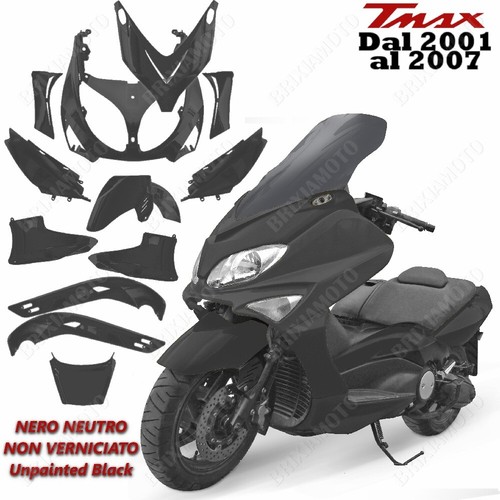 KIT 12 FAIRING BODY PARTS BLACK UNPAINTED YAMAHA T-MAX TMAX 500 2001/ ...