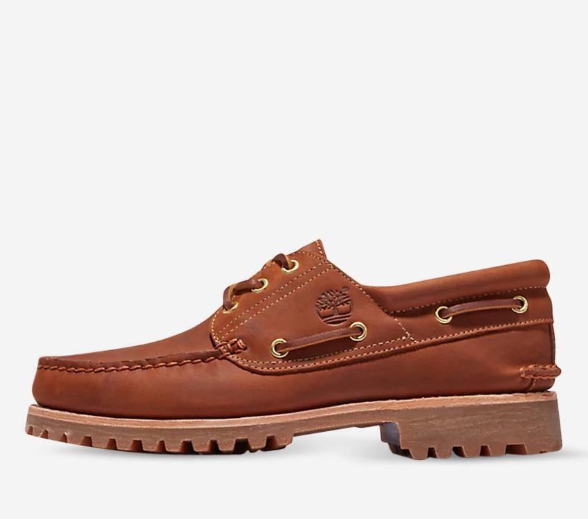 Timberland Men's Authentic Handsewn Boat Shoes Rust Full Grain Leather ...