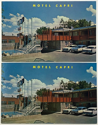 2 Motel Capri Reno NV Advertising Postcards - 1 is a Motel Reservation ...