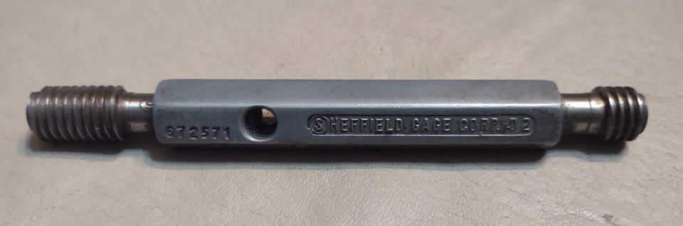 SHEFFIELD 7/16 14 THREAD PLUG GAGE .4375 GO NO GO P.D.'S = .3911 ...