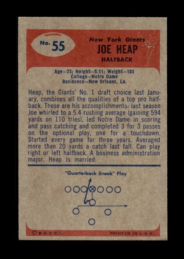 1955 Bowman Set-Break # 55 Joe Heap EX-EXMINT *GMCARDS* | eBay