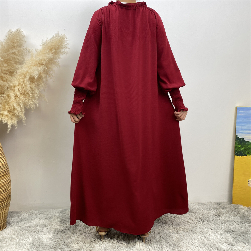 Muslim Women Long Sleeve Maxi Dress Turkey Islamic Kaftan Abaya Loose ...