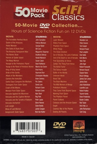 SCI-FI Classics 50 Movie Pack - DVD - 12 Disc Box Set - 50 Full Feature ...
