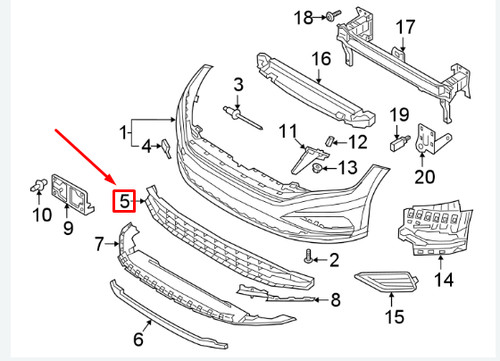 NEW VOLKSWAGEN JETTA A7 FRONT BUMPER LOWER GRILLE 17A8536779B9 OEM NO🇺🇸 ...