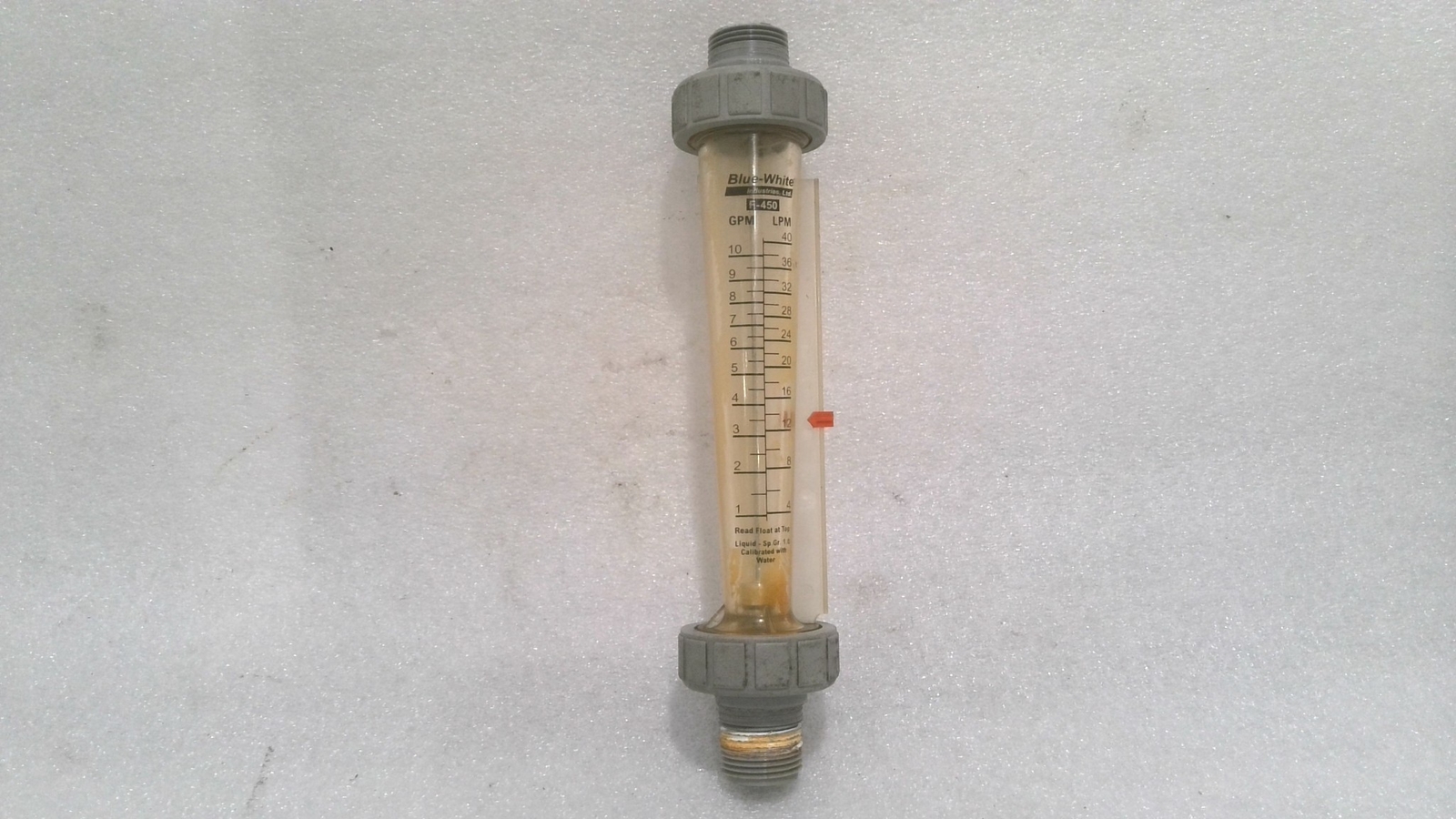 BLUE-WHITE F-450 ROTAMETER, 1-10 GPM, 3/4" MPT, 91001-256 | eBay