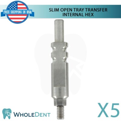 5x Narrow Transfer Coping Open Tray Slim Platform Ø3.0mm Dental Int Hex 2.0mm | eBay