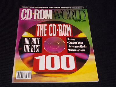 1995 JANUARY CD ROM WORLD MAGAZINE - THE CD ROM 100 FRONT COVER - H ...