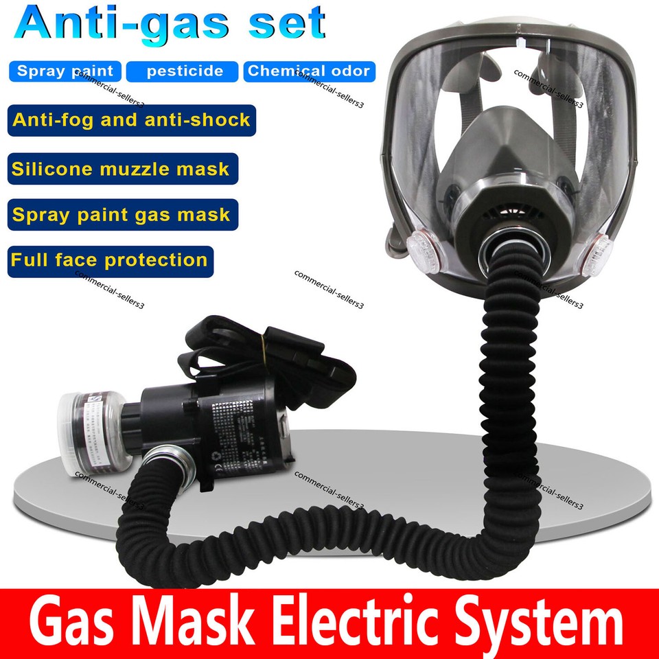 Electric Gas Mask Face Respirator Paint Spray Chemical Safety Protect ...