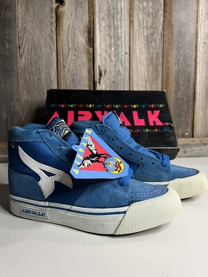 Vintage NIB NOS 1987 Airwalk High Top Canvas Blue Sneakers Sz 3 1/2 ...
