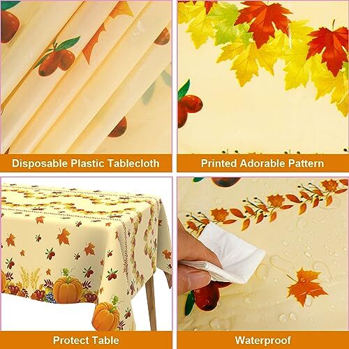 Thanksgiving Tablecloth Disposable Rectangle, 1 Pcs Thanksgiving ...