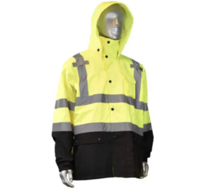 RADWEAR TYPE R CLASS 3 GENERAL PURPOSE RAIN JACKET GREEN/YELLOW SIZE XL ...