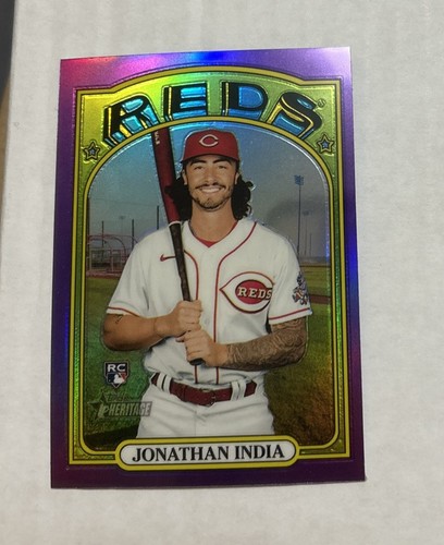 2021 Topps Heritage Jonathan India Purple Rookie Cincinnati Reds #541 ...