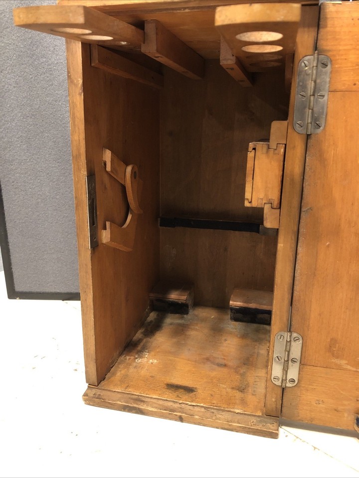 ANTIQUE ERNST LEITZ WETZLAR BRASS MICROSCOPE #207569 Wood Case EXTRA ...