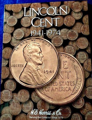 H.E. Harris Lincoln Cent #2 1941 - 1974 Coin Folder, Penny Album Book ...