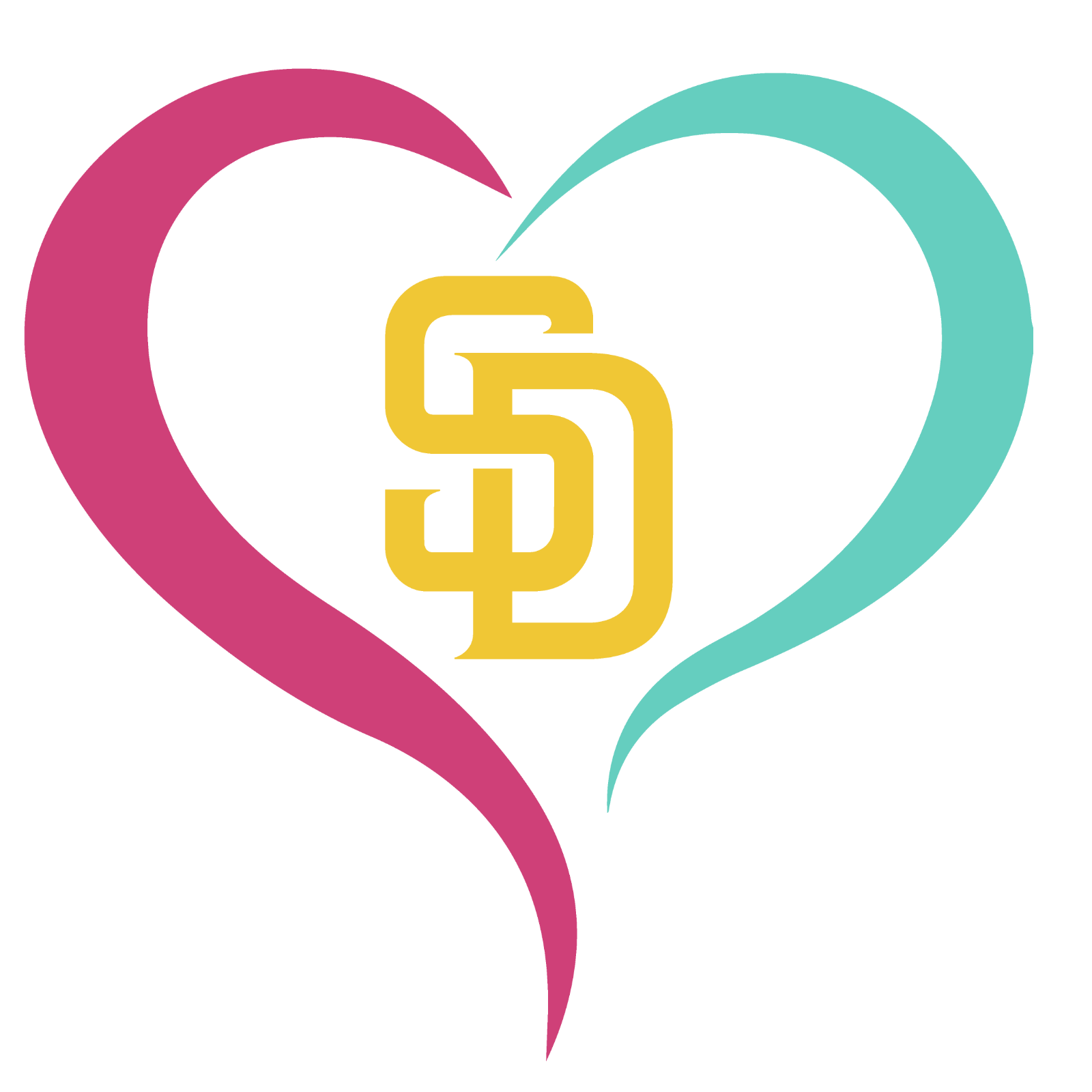 San Diego Padres Heart with Logo City Connect Colors | eBay