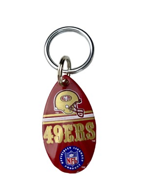 NFL San Francisco 49ers Logo Red Vintage Teardrop Spinner Keychain | eBay