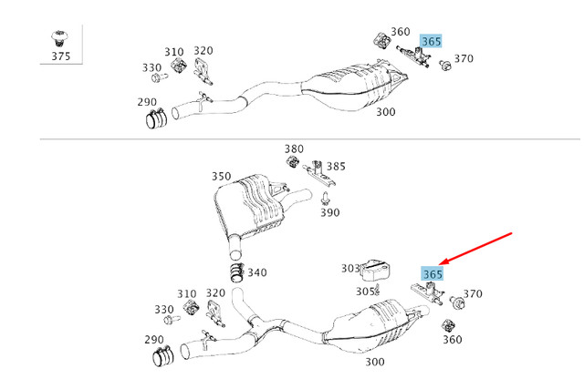 OEM 2016 MERCEDES BENZ C220 W205 Muffler Rear Mount Pipe Bracket ...